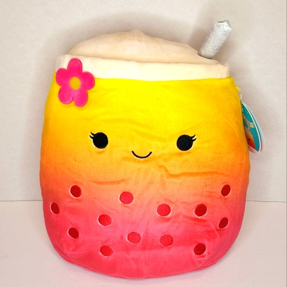 Squishmallows | Toys | Bergit Pink Yellow Boba Tea Original ...